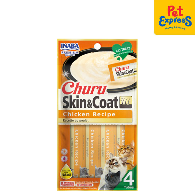 Inaba Churu Chicken with Fish Oil Recipe Cat Treats 14gx4 (USA-672A ...