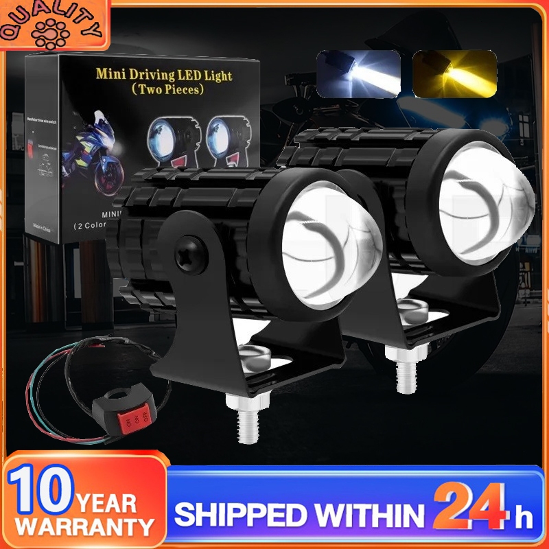 Motorcycle Mini Driving Lights Warranty Waterproof High Low Yellow ...