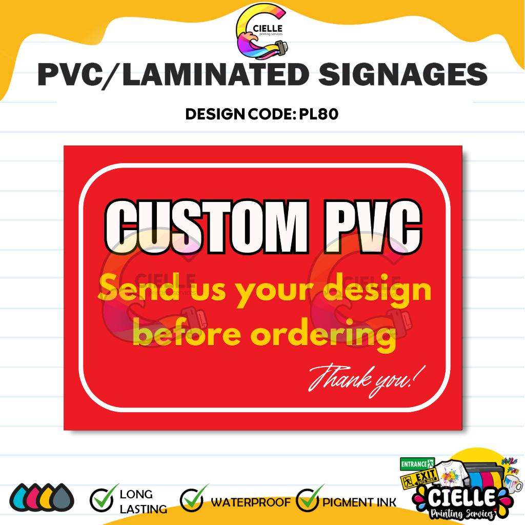 CUSTOM PVC/LAMINATED/STICKER SIGNAGES (PL80) - CHAT SELLER FIRST ...