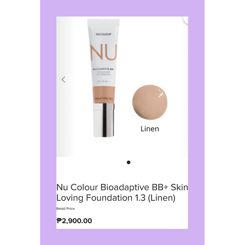 Nu Colour Bioadaptive BB+ Skin Loving Foundation 1.3 (Linen) | Shopee ...