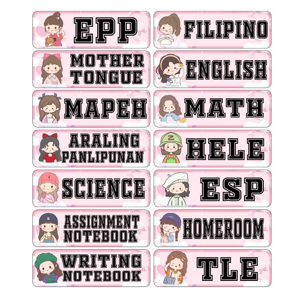 Subject Label Stickers for Notebook | Shopee Philippines