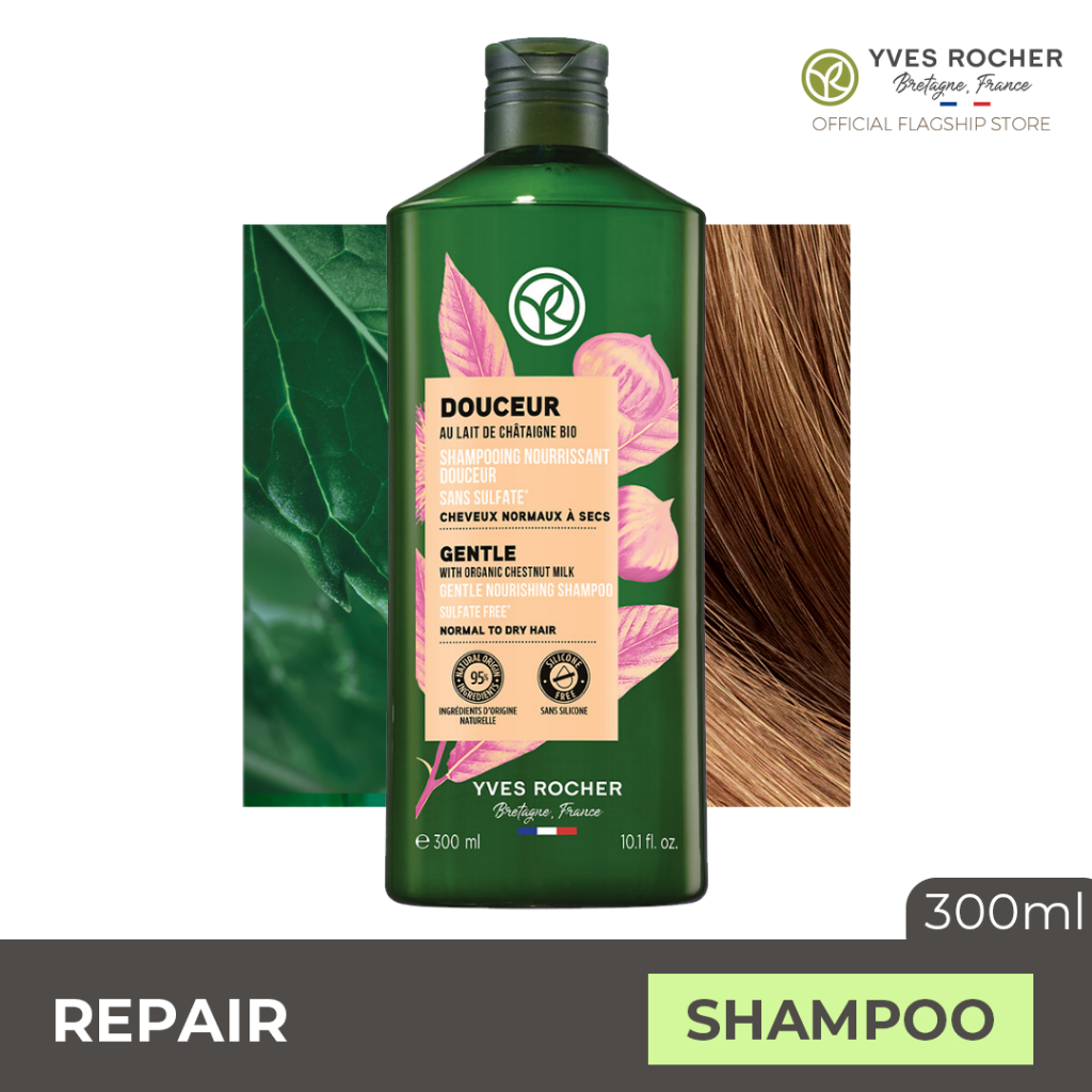 Yves Rocher Gentle Nourishing Shampoo with Organic Chestnut Milk ...