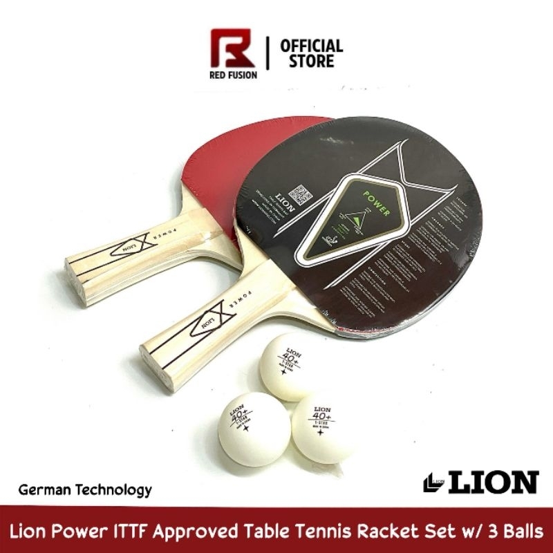 Lion Power ITTF Approved Table Tennis Racket Set with 3 Balls German ...