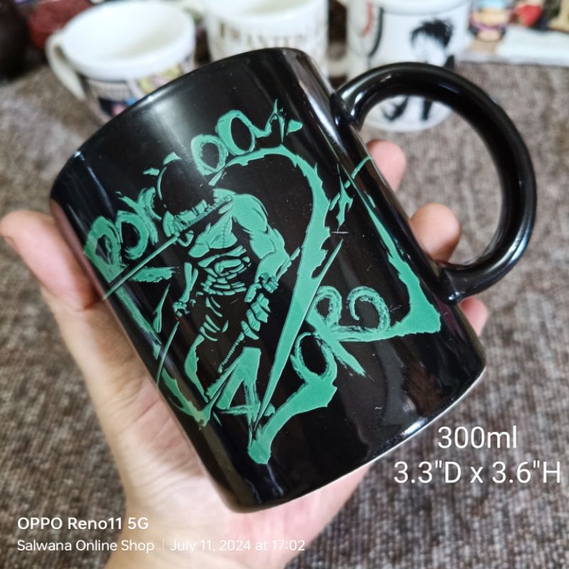 RONOA ZORO ONE PIECE BLACK MUG 300ML • JAPAN SURPLUS | Shopee Philippines
