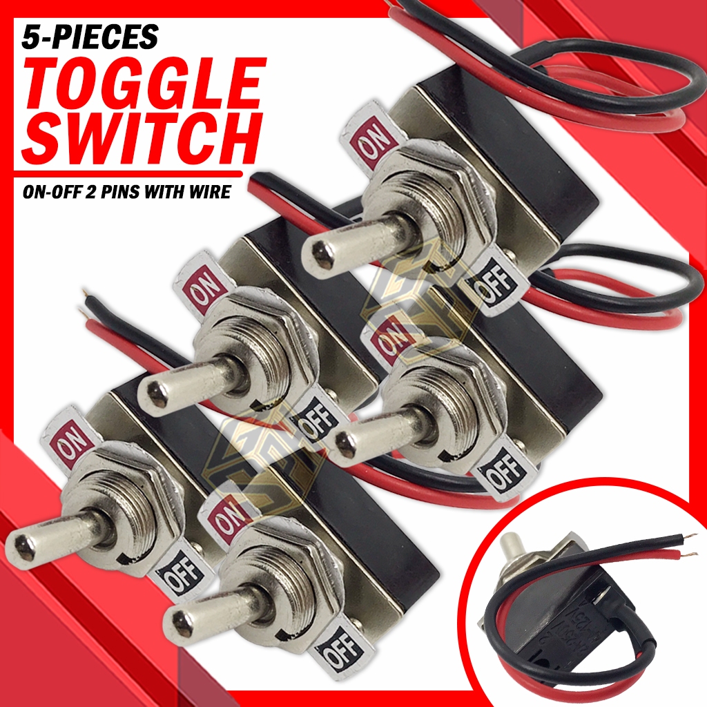 5PCS Toggle Switch ON-OFF 2 Pins With Wire Heavy Duty | Shopee Philippines