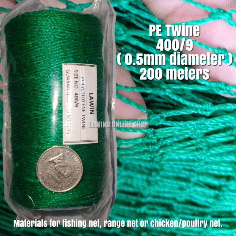 PE TWINE ROPE 400/9 ( 0.5MM DIAMETER ) 200 METERS PANG AYUMA | Shopee ...
