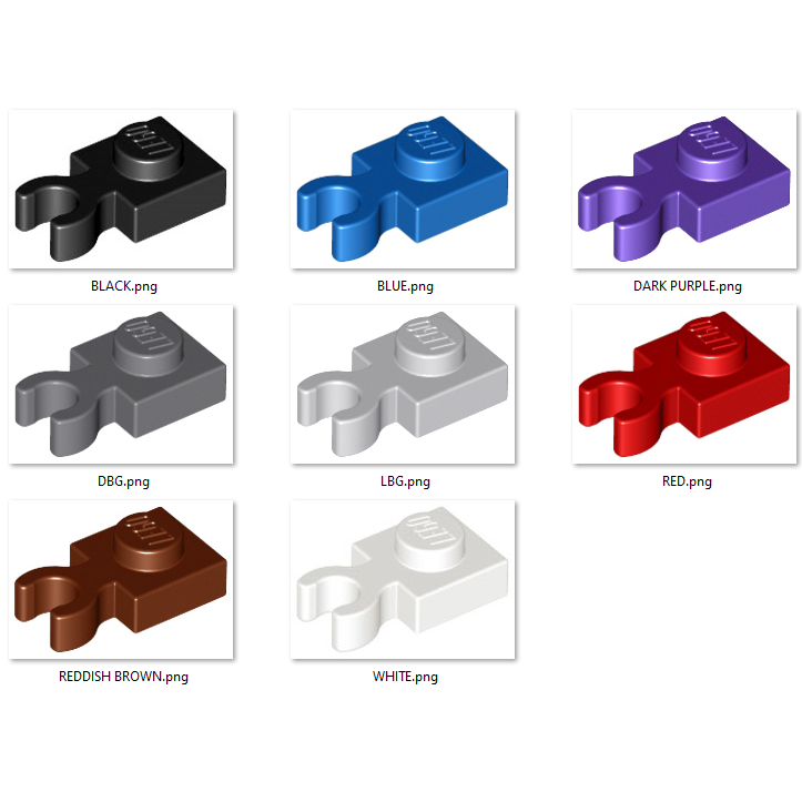 LEGO Part: Plate, Modified 1x1 with Clip Vertical (5 pieces per pack ...