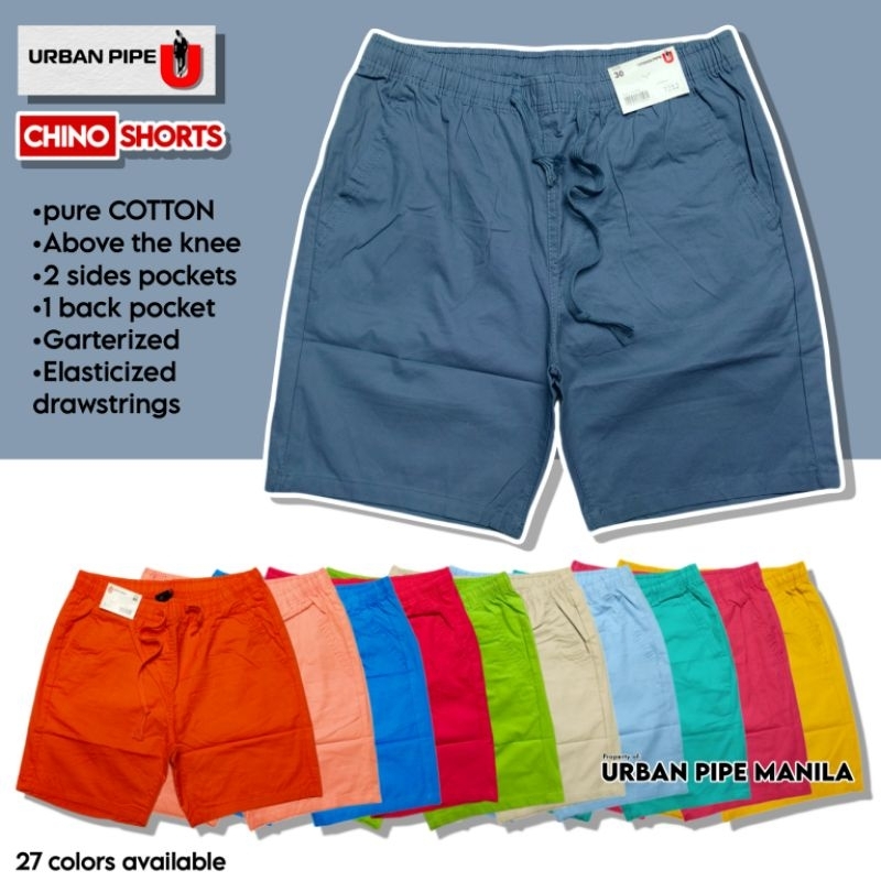 OVER SIZE URBAN PIPE Chino shorts for men ABOVE THE KNEE | Shopee ...