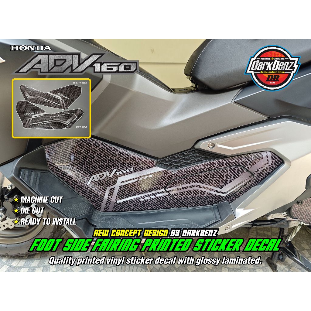 Honda ADV 160 New Concept Foot Side Inner Fairing Printed Sticker ...