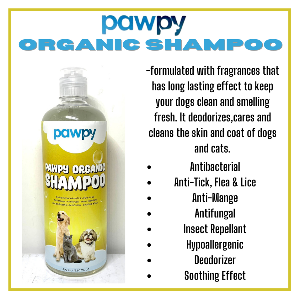 [3G AGRIVET] PAWPY Organic Shampoo 500mL for Pets / For dogs cats ...