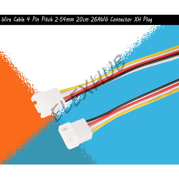 Wire Cable 4 Pin Pitch 2.54mm 20cm 26AWG Connector XH Plug Male ...