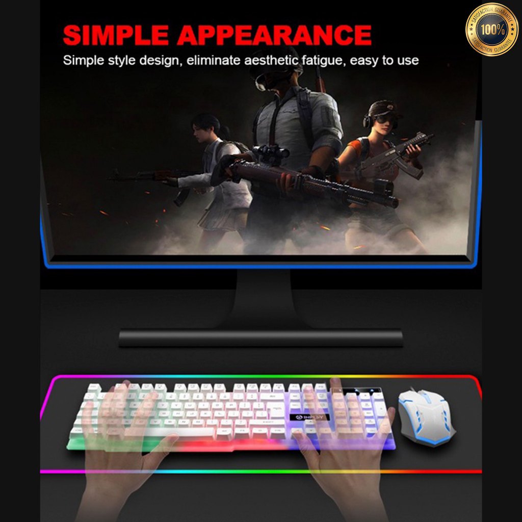 INPLAY STX200 MOUSE AND KEYBOARD COMBO WHITE RGB | Shopee Philippines