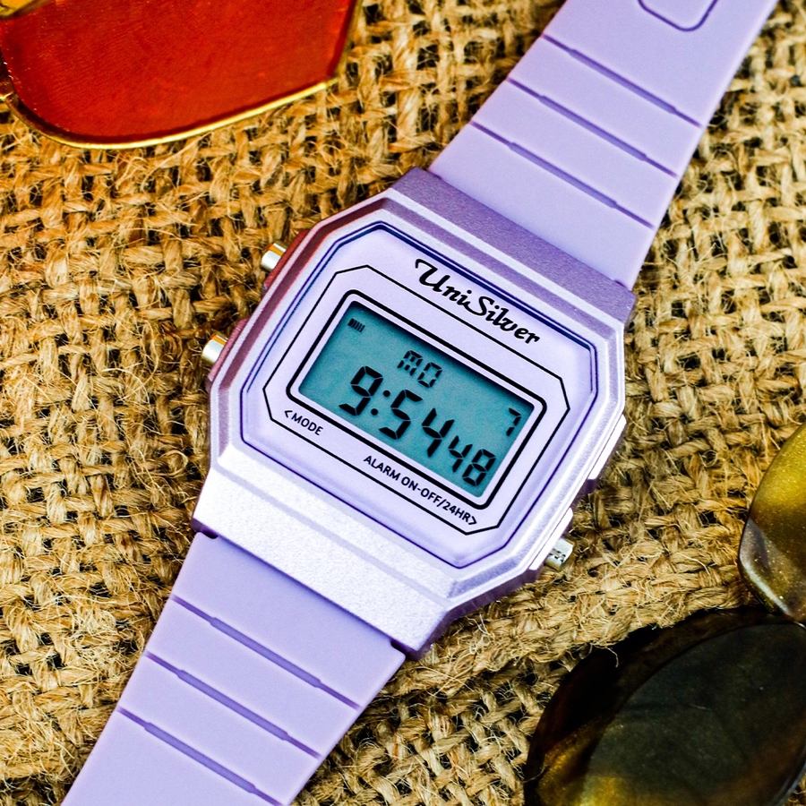UniSilver TIME Unisex Digital Purple Rubber KW4859-1002 Watch | Shopee ...