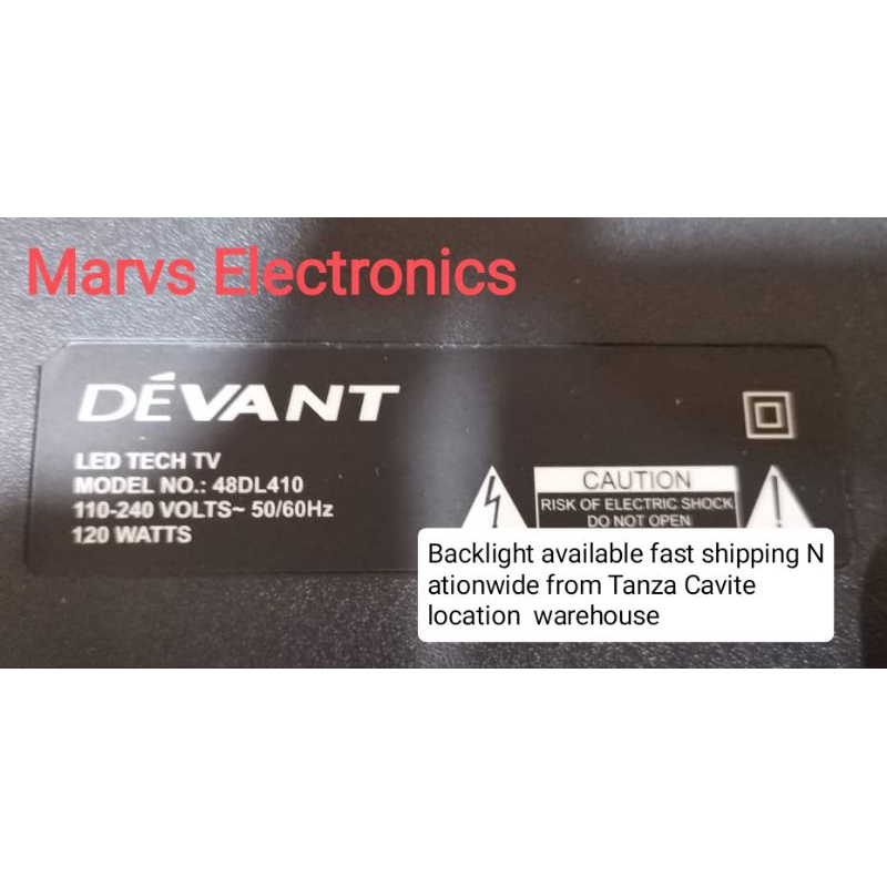 Backlight Set 48inch Devant 48dl410 Brandnew Originally Fit | Shopee ...