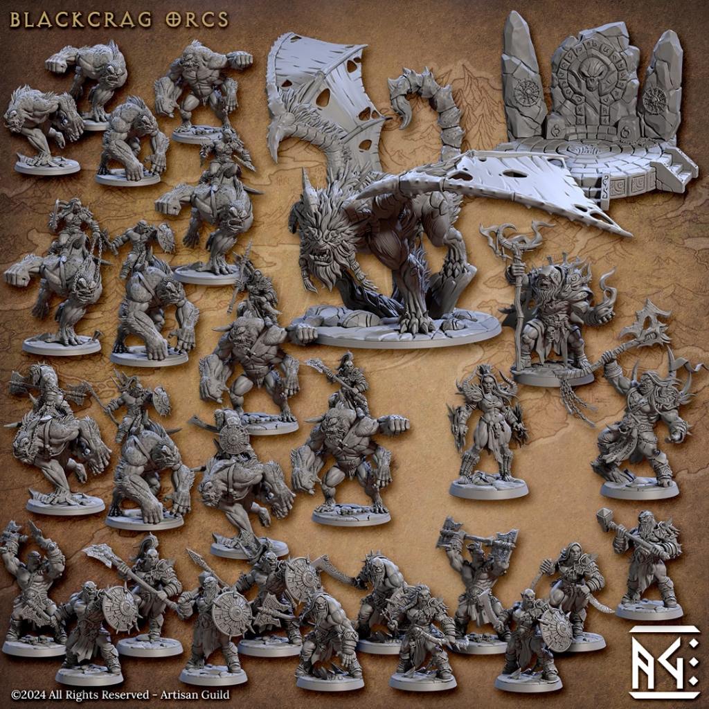 Blackcrag Orcs - July 2024 from Artisan Guild DND Miniatures | Shopee ...