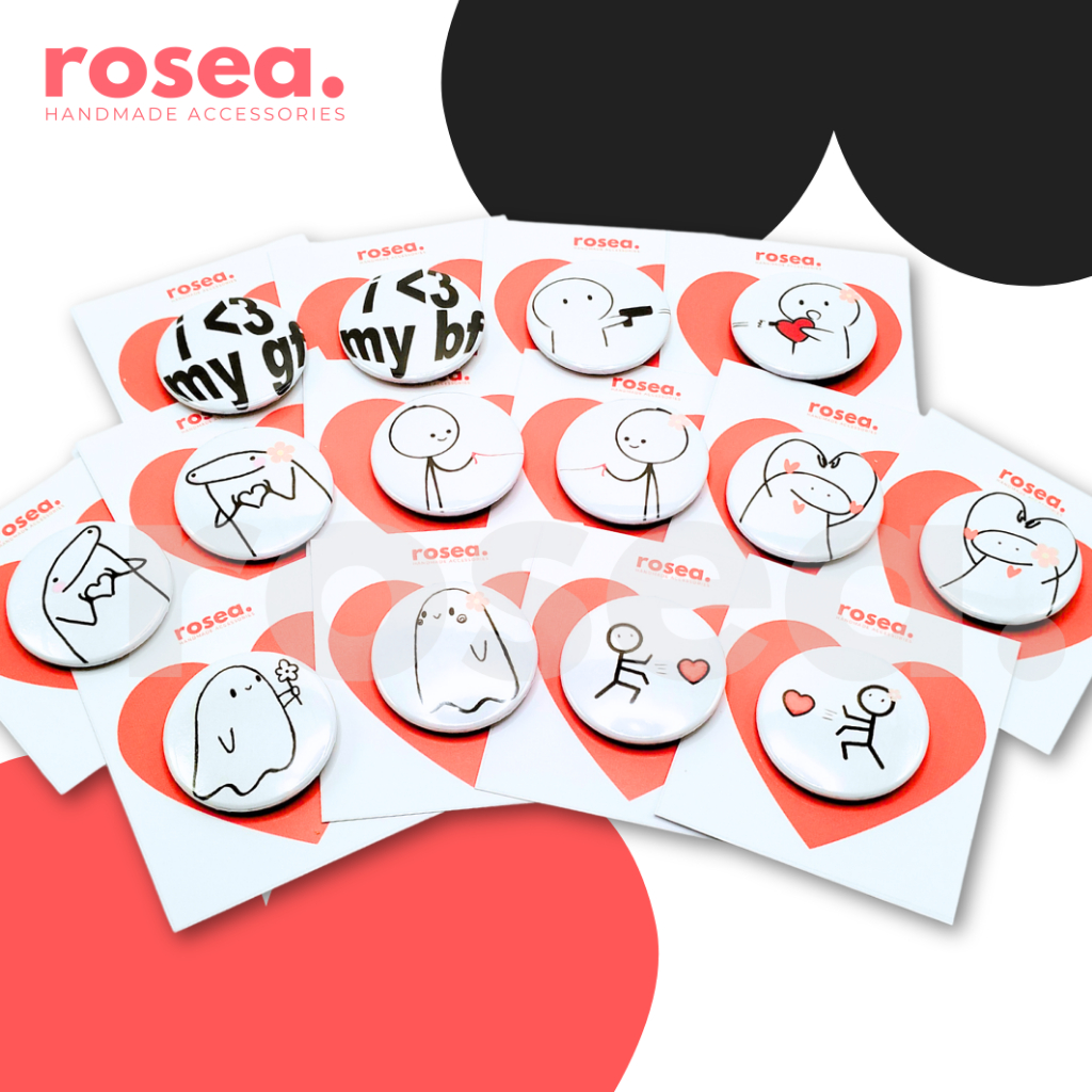 CUTE SIMPLE COUPLE MATCHING MINI CUTE TINPLATE PINS BAG BADGE BROOCH ...