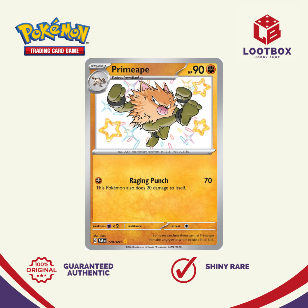 Pokemon Card Game: Primeape (Shiny Rare) - Paldean Fates | Shopee ...