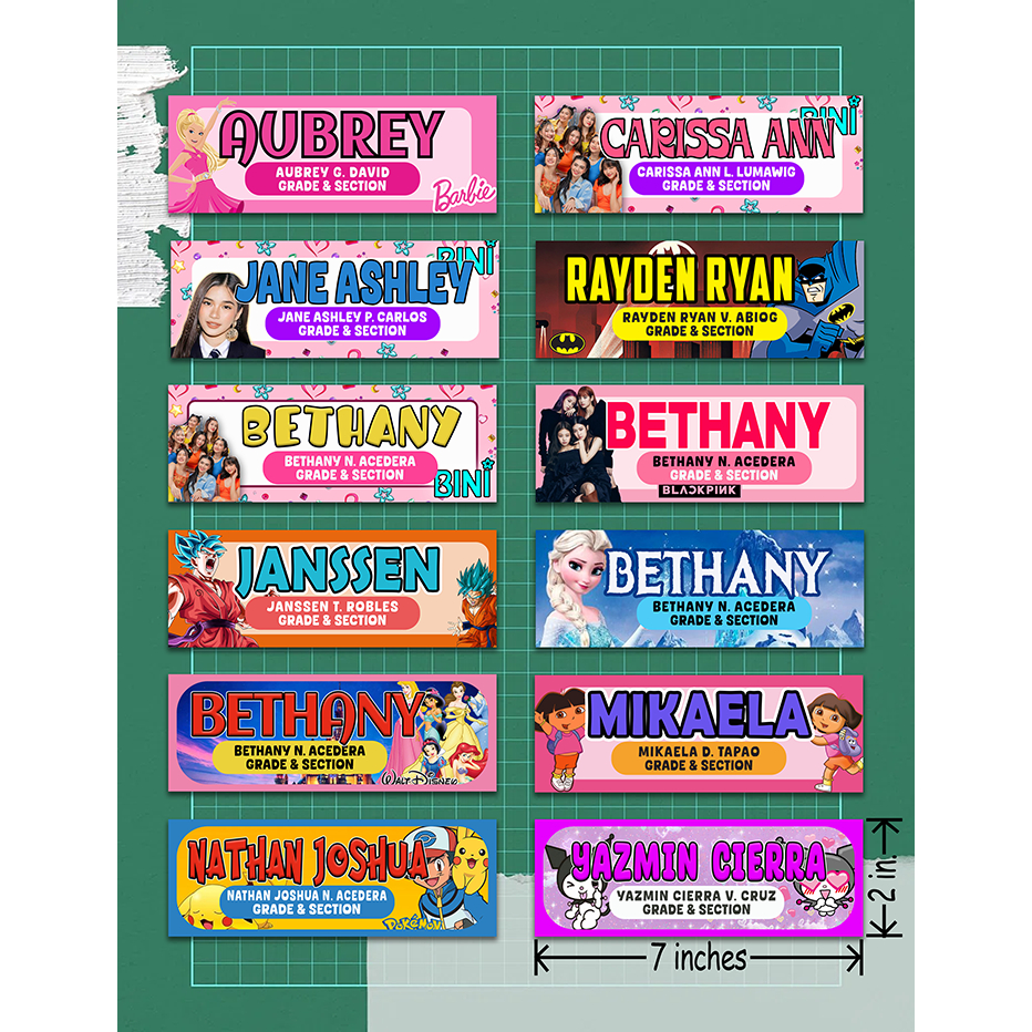 Personalized Laminated Name Tag with Front and Back Print (Back to ...