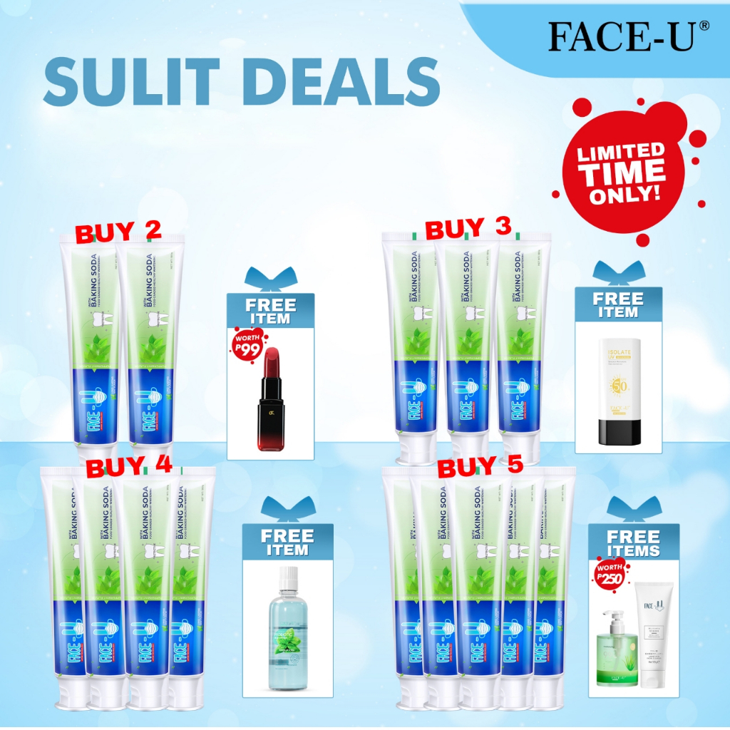 FACE-U SUPER MEGA PROMO TOOTHPASTE with FREE ITEMS | Shopee Philippines
