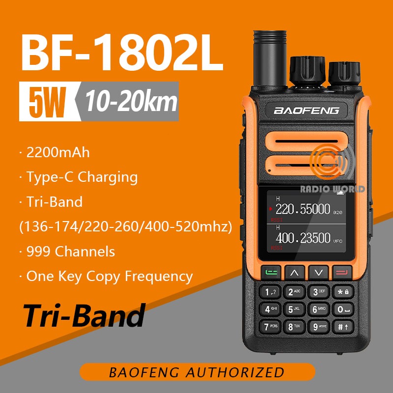 BaoFeng BF-1802L Type-C Walkie Talkie Long Range Transceiver Portable 2 ...