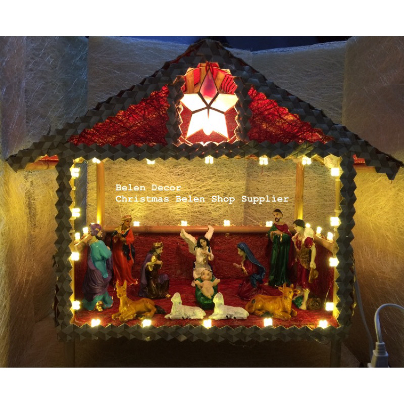 Christmas Belen Decor With led Lights -Nativity Set | Shopee Philippines