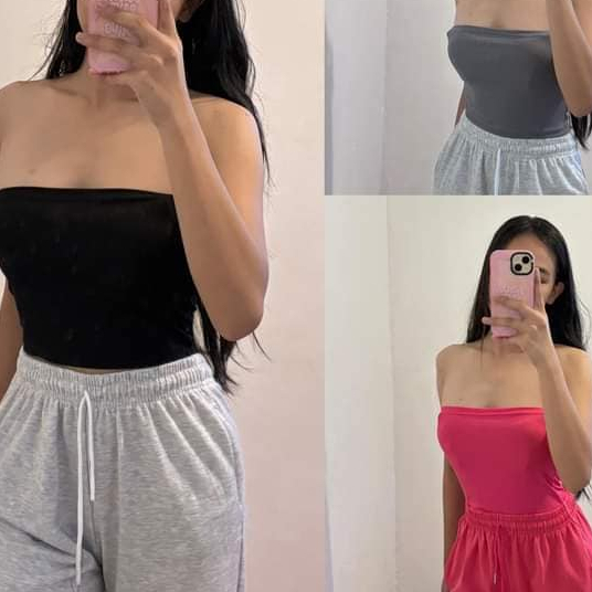 TRENDY TUBE TOP KOREAN KNITTED BODYCON WOMENSWEAR | Shopee Philippines