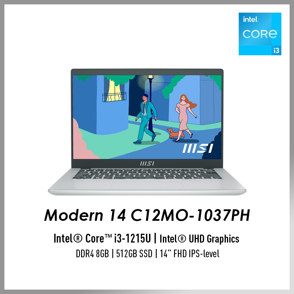MSI Modern 14 C12MO-1037PH Laptop (i3-1215U / 8GB RAM / 512GB SSD / 14" FHD) | Shopee Philippines