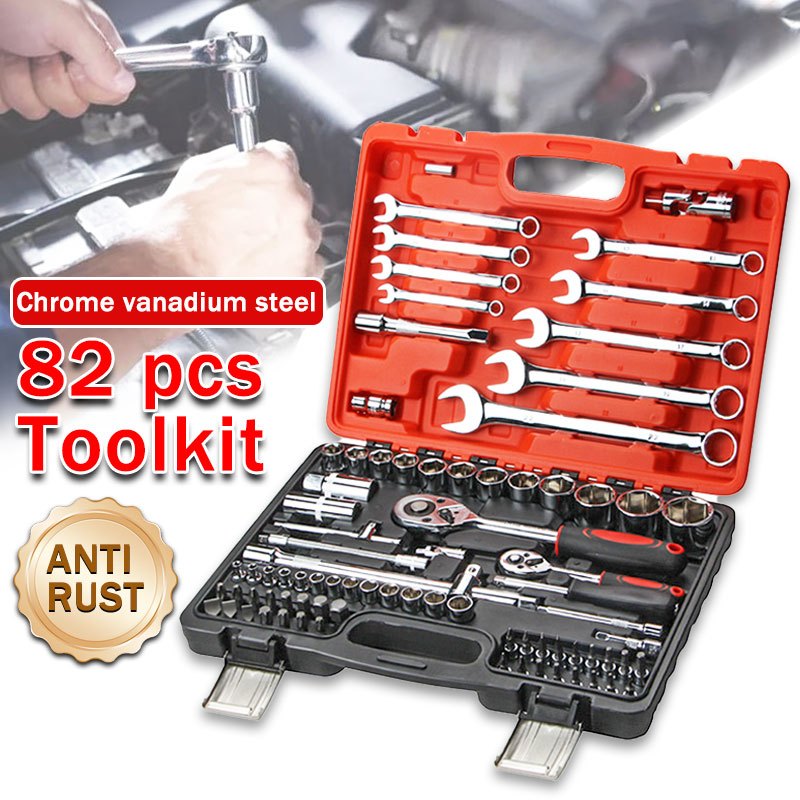 82pcs Tools Socket Wrench Set Car Motorcycle Auto Repair Tools Socket ...