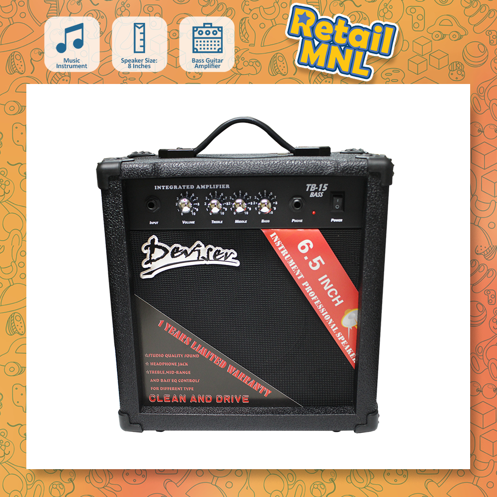 Retailmnl RC MUSIC by Deviser TB-15 Bass Guitar Amplifier 15W Music Instrument Accessories ...