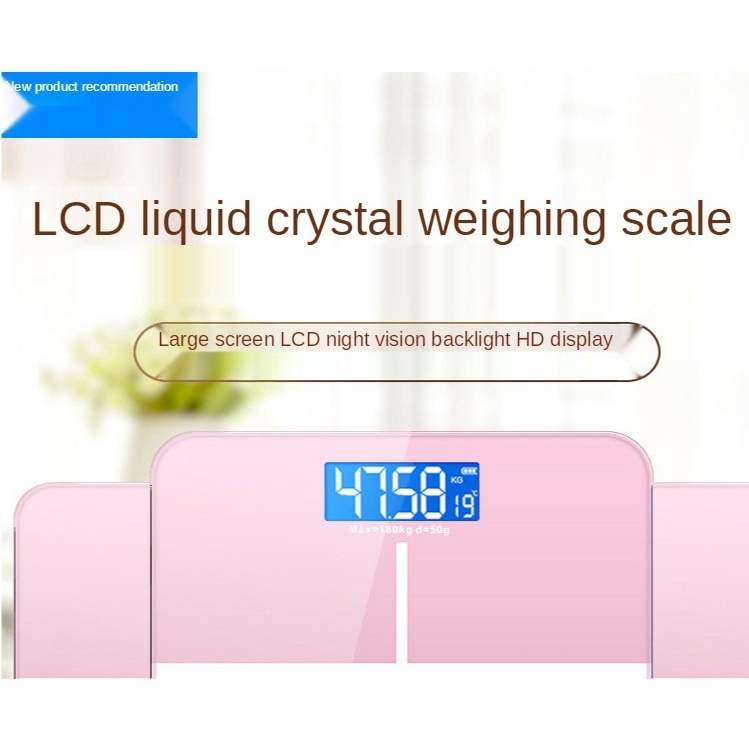Mini weight scale Digital LCD Electronic Tempered Glass bathroom ...