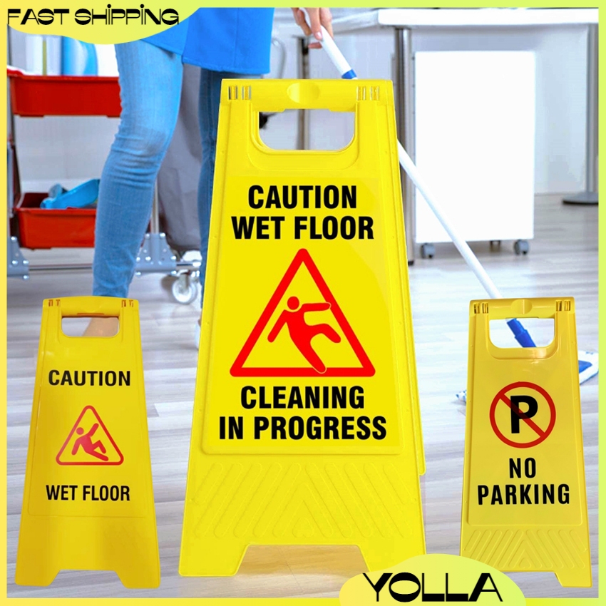 Foldable Caution Wet Floor Sign No Parking Signage Stand Warning Floor ...