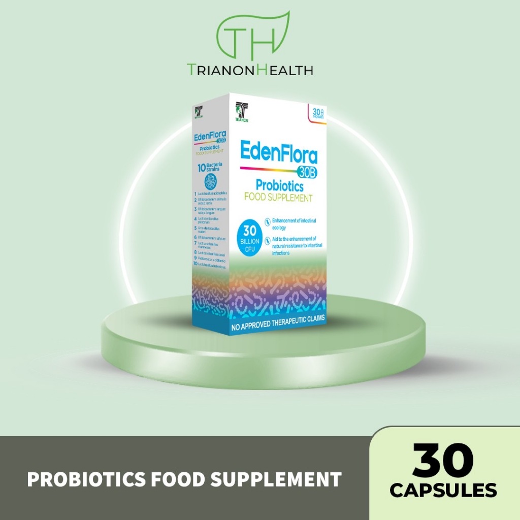 EdenFlora 30B Probiotics Prebiotics 10 Strains in 1 (30 capsules ...