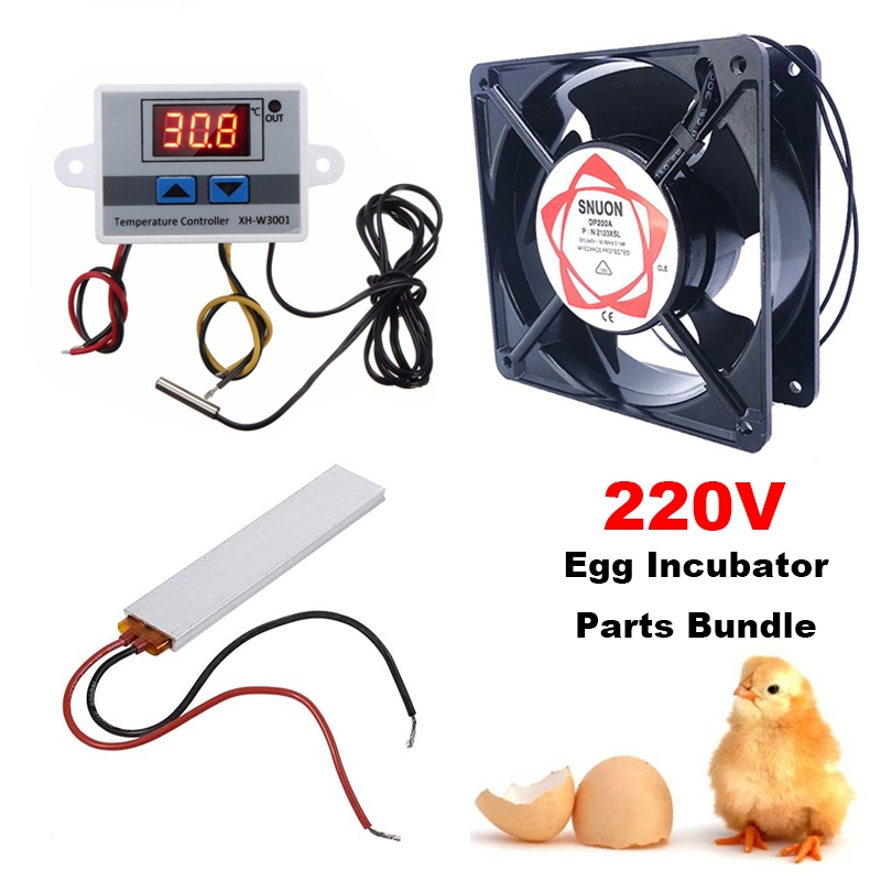 AC 220V Egg Incubator Parts Bundle XH-W3001 Thermostat / Metal Blower ...
