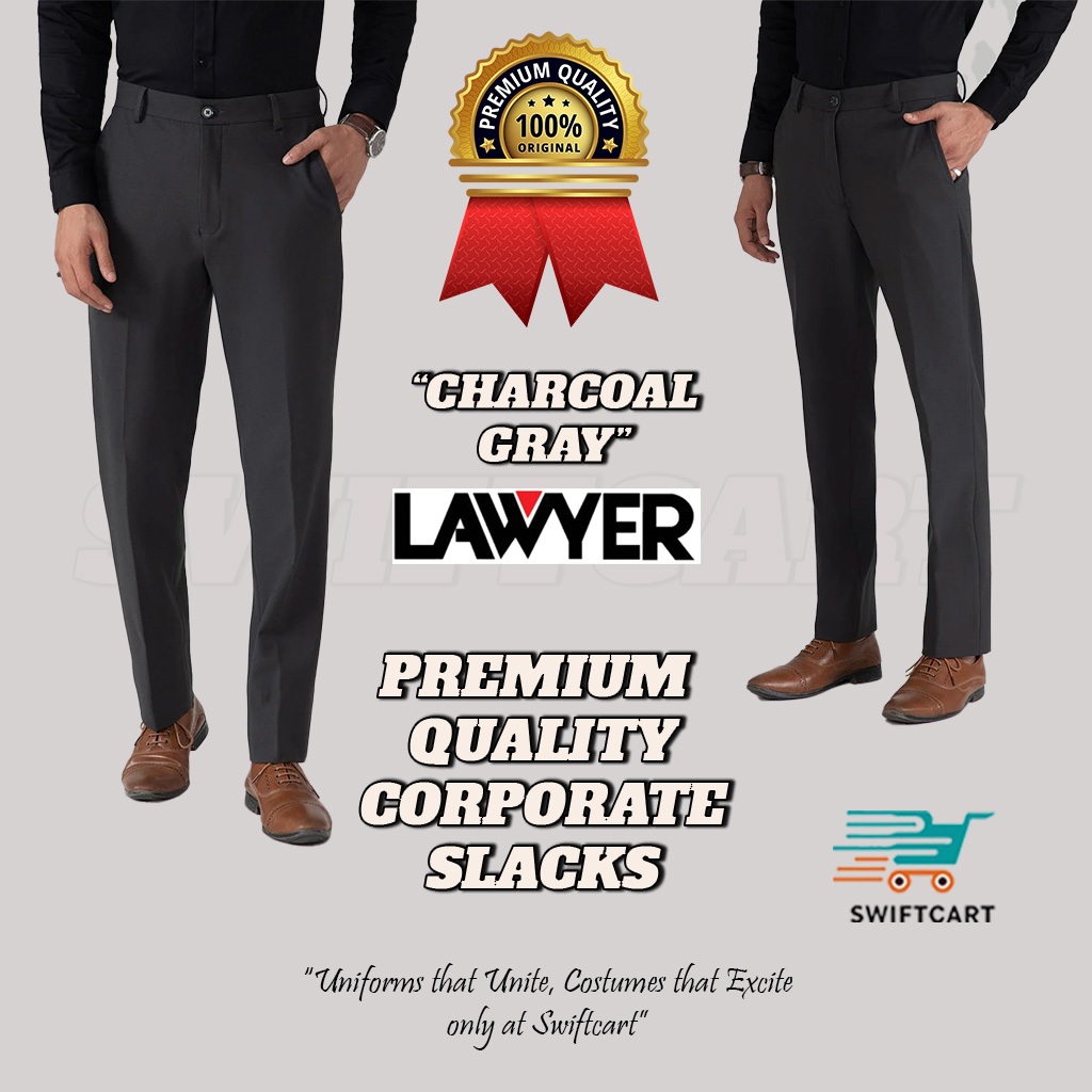 LAWYER PREMIUM Corporate Slacks Men's Skinny Fit Black,Navy,Gray,Choco ...
