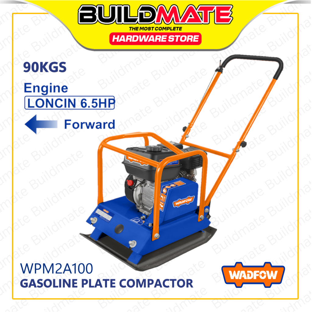 BUILDMATE Wadfow 4.8kW 6.5HP Gasoline Plate Compactor 60KGS / 90KGS ...