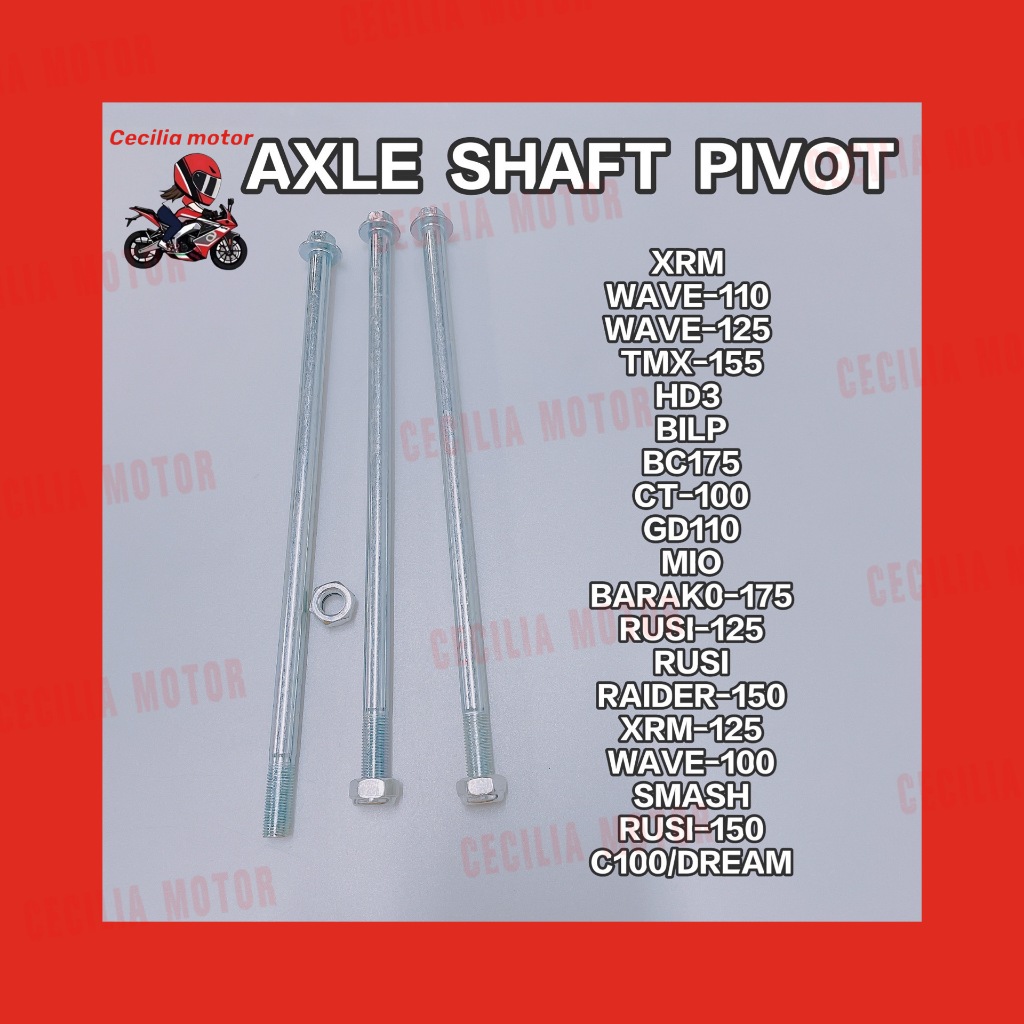 MOTORCYCLE PARTS AXLE SHAFT PIVOT XRM/WAVE110/125/TMX/CT100/MIO/BARAKO ...