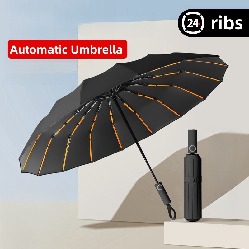 High-Quality 24 Ribs Automatic Umbrella Storm Resistant Large Umbrella ...