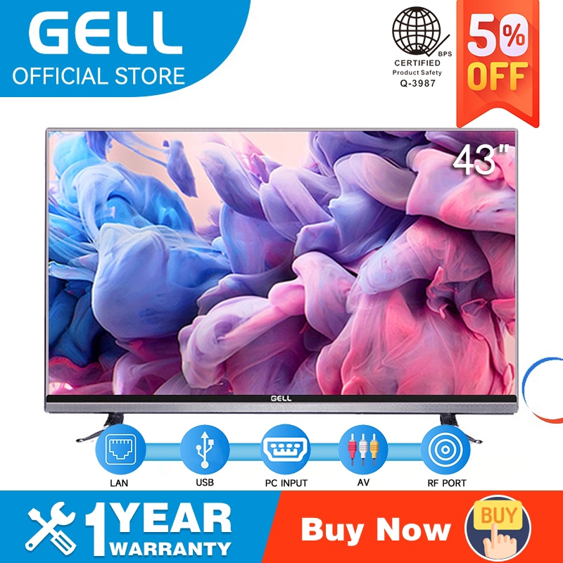 GELL 43 Inch Full HD LED TV Boundless Screen 43 inch Flat Screen TV ...