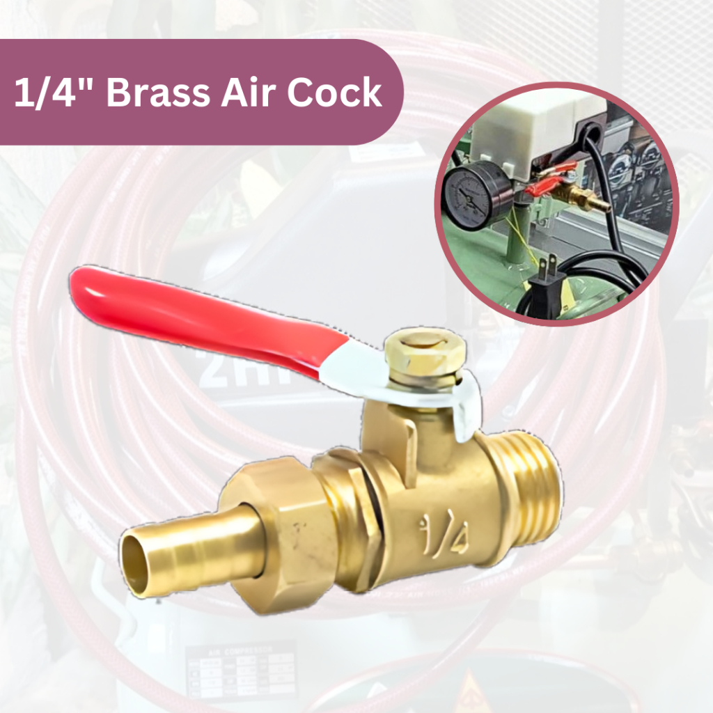 EMJ Compressor Air Cock Valve 1/4” - Brass Ball Valve, Suitable for ...