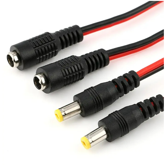 5PCS - BARREL JACK 15CM 12V DC CONNECTOR (MALE - FEMALE DC CONENCTOR ...