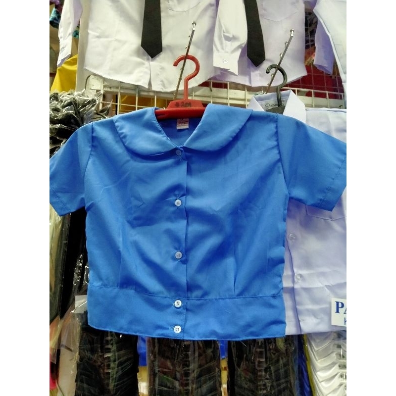 Blue baby collar school uniform for elementary and high school | Shopee ...