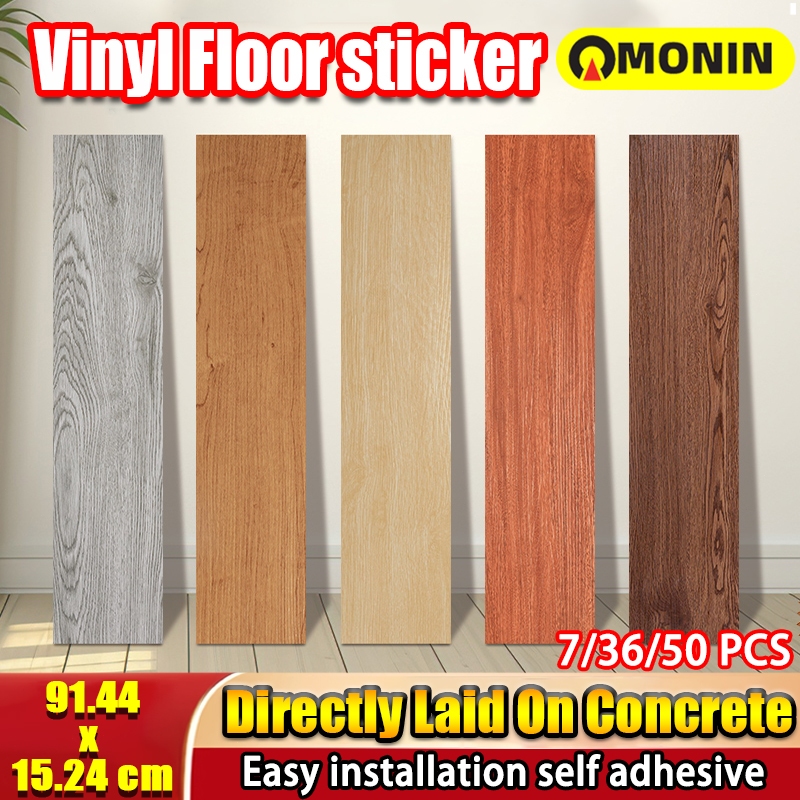 【91x15CM】50PCS Vinyl tile flooring Floor sticker self adhesive Vinyl ...