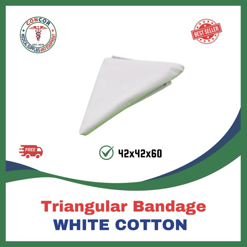 Triangular Bandage 42x42x60 (White Cotton) | Shopee Philippines