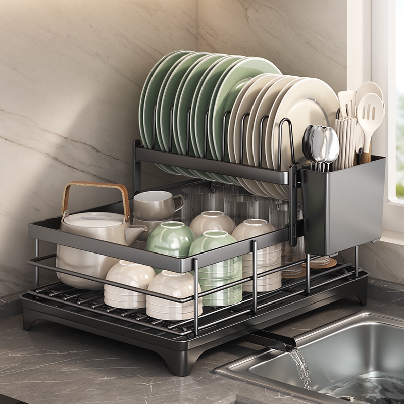 YHLAMP 2/3 Tiers Dish Drying Rack Kitchen Rack Dish Rack Kitchen ...