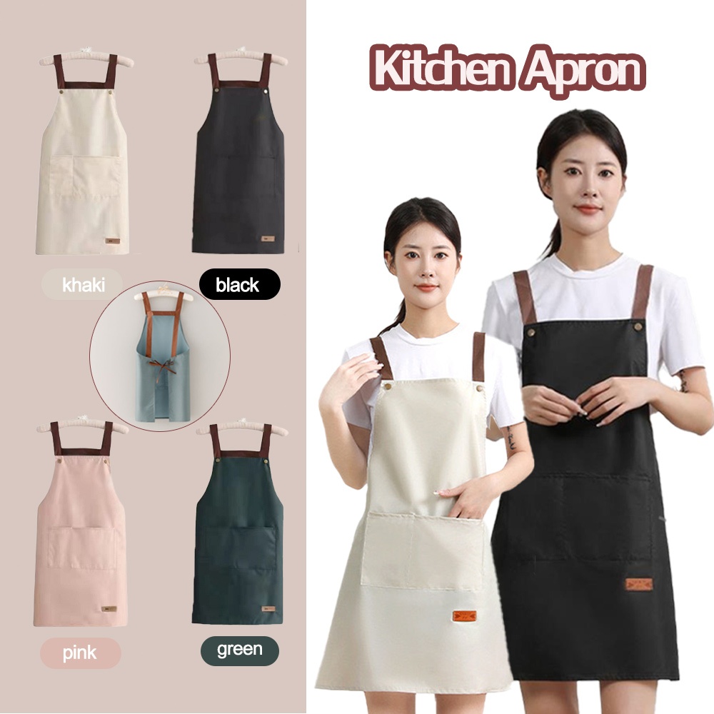 【COD】 Canvas Waterproof and Oil Proof Apron Sleeveless Coffee Shop ...