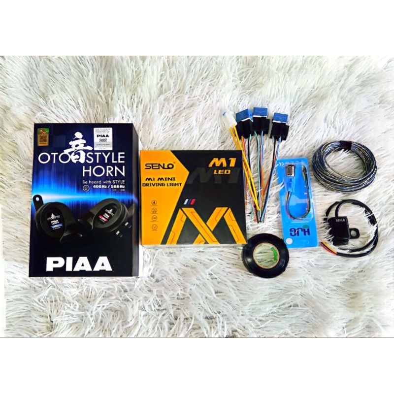 1 SET SENLO M1 30 WATTS MINI DRIVING LIGHT WITH PIAA HORN W/ SENLO TRI ...