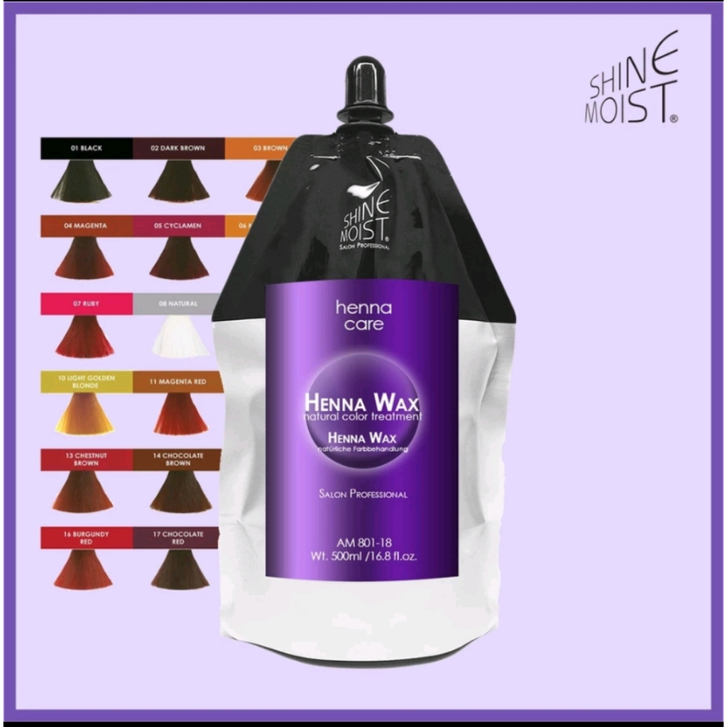 SHINE MOIST HENNA WAX NATURAL COLOR TREATMENT 500ML(Pouch) | Shopee ...