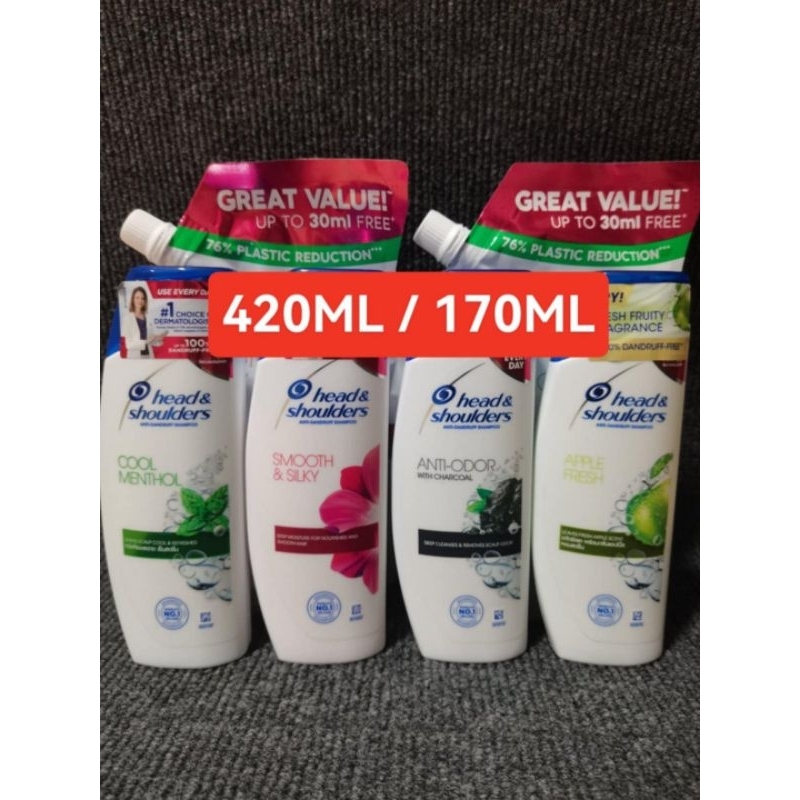 Head & Shoulders Dandruff Shampoo 420ml / 170ml | Shopee Philippines