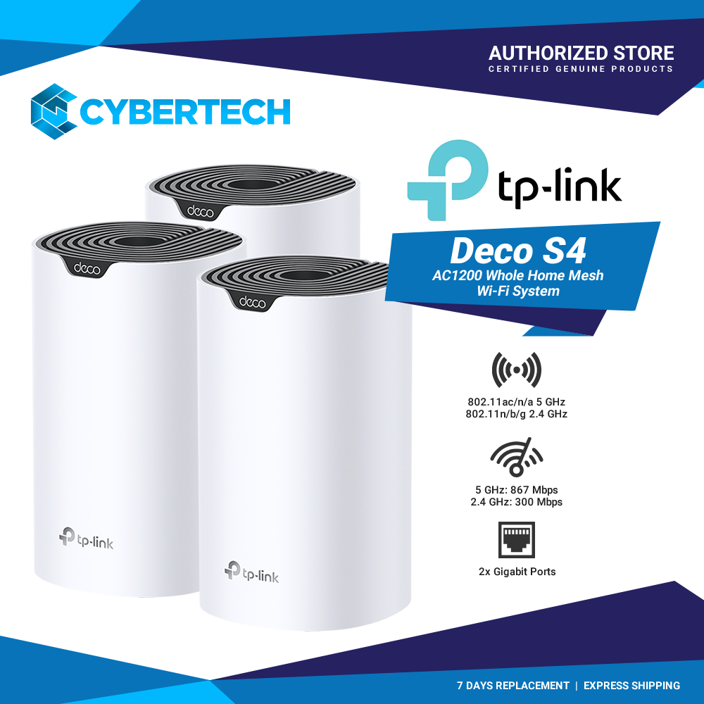 TP-Link Deco S4 3-Pack AC1200 Whole Home Mesh Wi-Fi System | Shopee ...