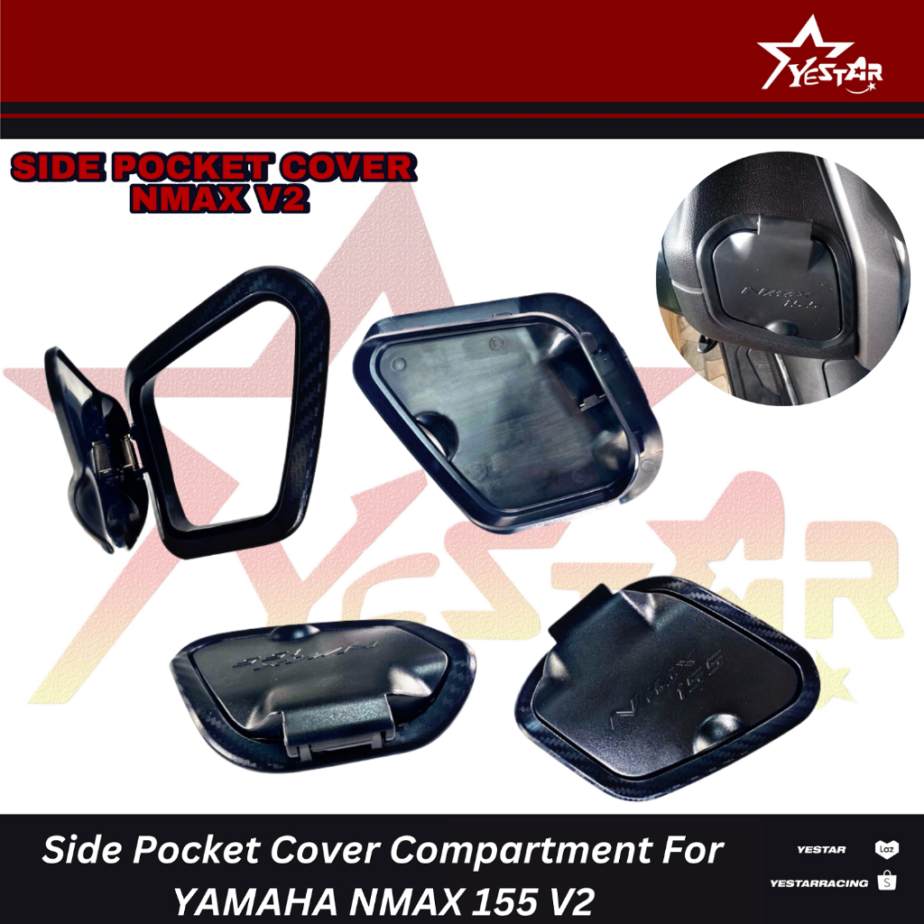 yestar_ Side Pocket Cover Compartment For YAMAHA NMAX 155 V2 (plug and ...